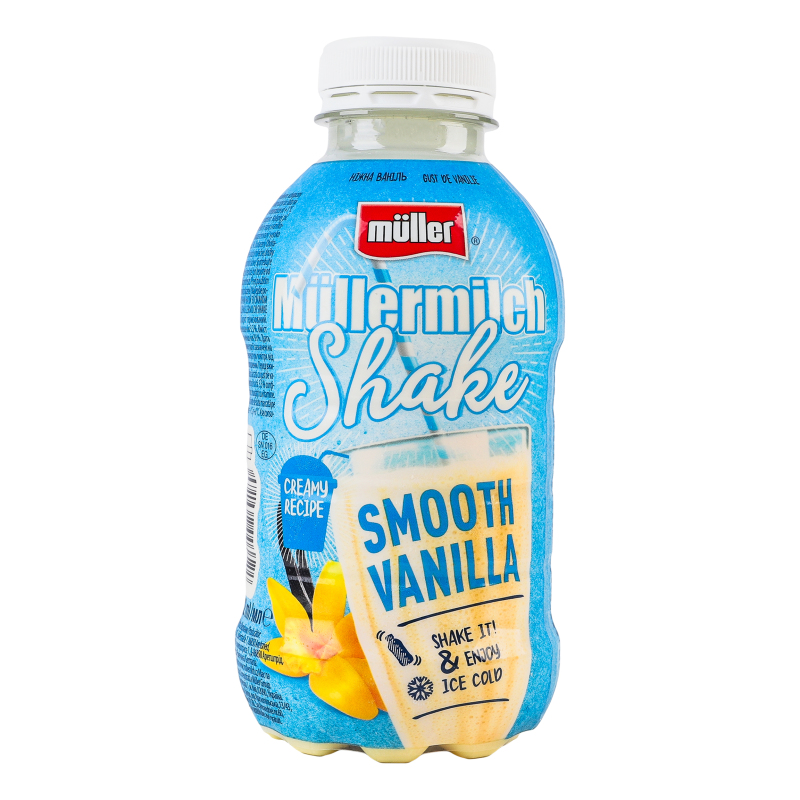 Напій молочний 3.3% Smooth vanilla Mullermilch shake Muller п/пл 382мл ...