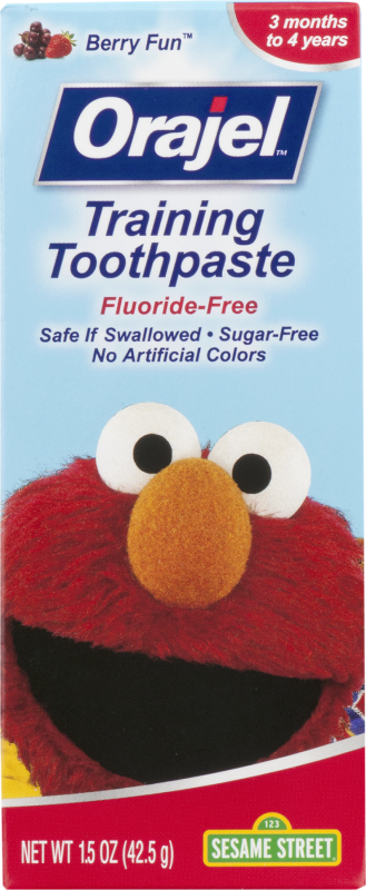 Orajel Fluoride-Free Sesame Street Training Toothpaste Berry Fun Orajel ...