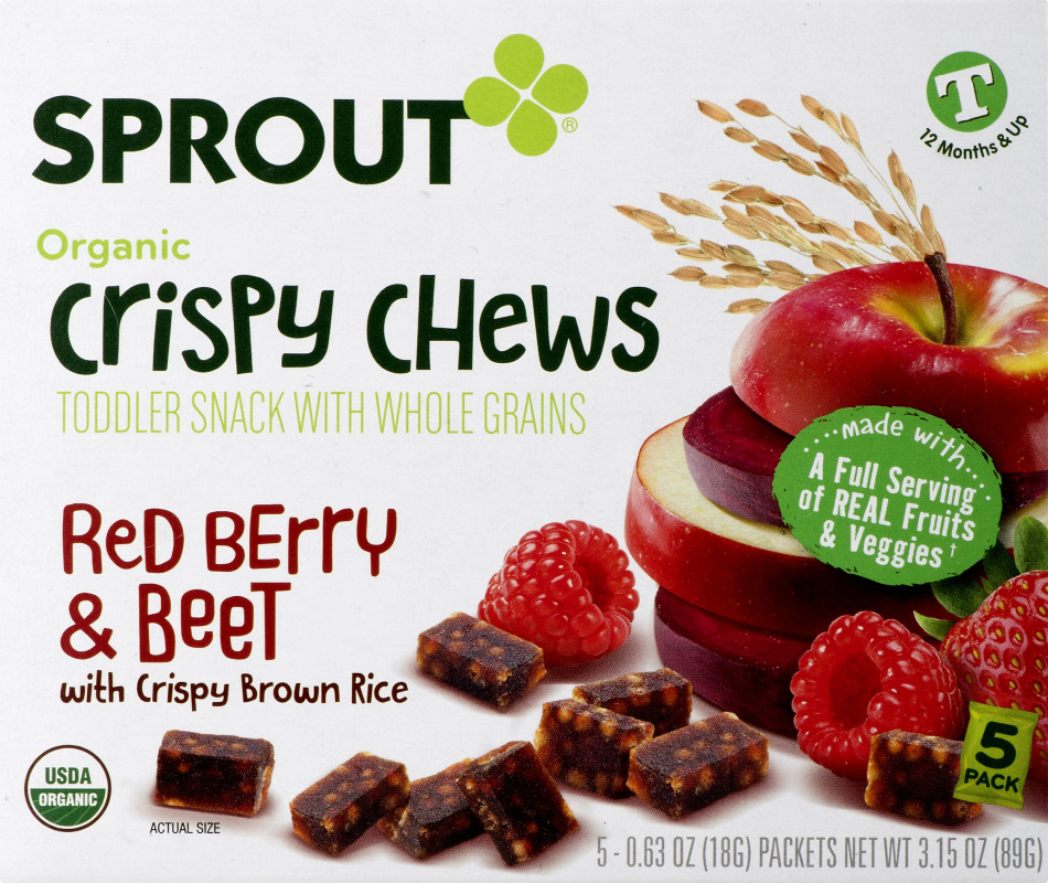 Sprout Organic Toddler Snacks Crispy Chews Red Berry & Beet - 5 CT ...
