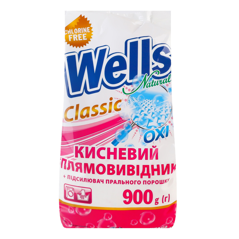 Пятновыводитель кислородный Classic Wells Natural 900г Wells Natural ...