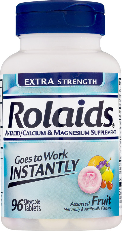 Rolaids Antacid/Calcium & Magnesium Supplement Chewable Tablets Extra ...