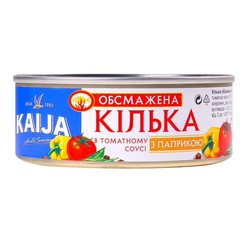 Килька обжаренная в томатном соусе с паприкой Kaija ж/б 240г Kaija ...