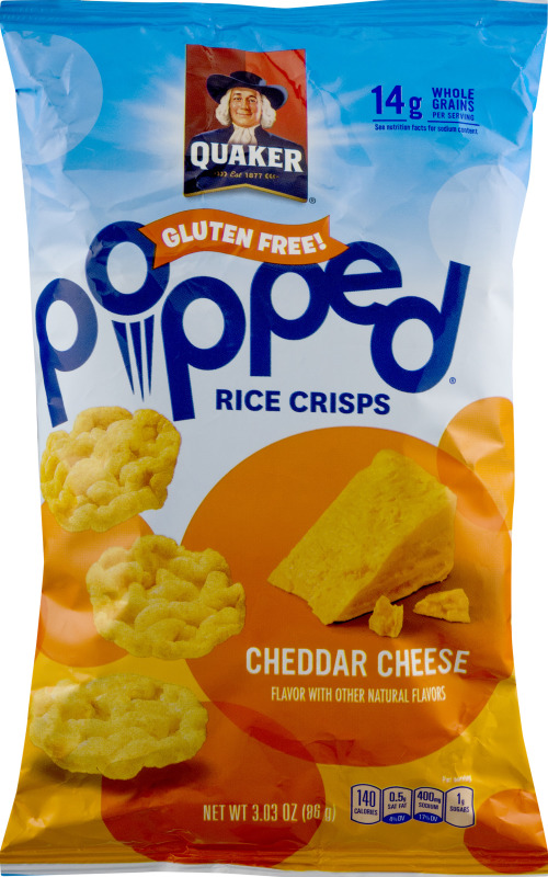 Quaker Gluten Free Popped Rice Crisps Cheddar Cheese Quaker(30000169247 ...