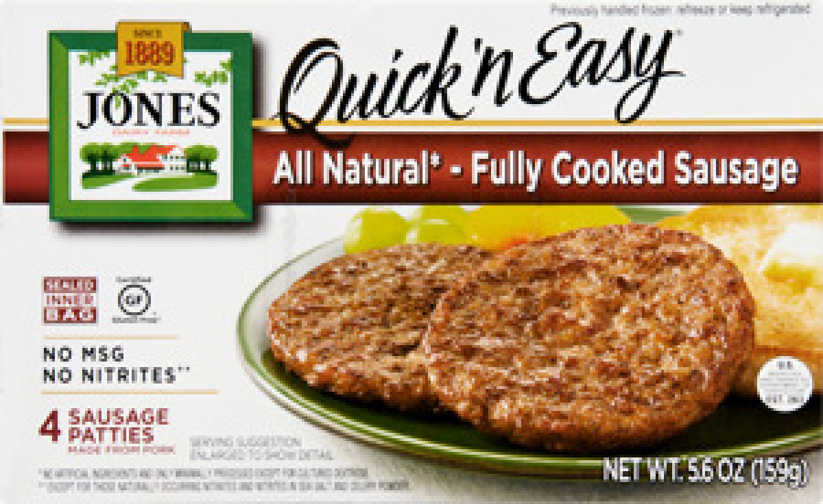 Jones Dairy Farm Quick 'n Easy All Natural Fully Cooked Sausage Patties ...