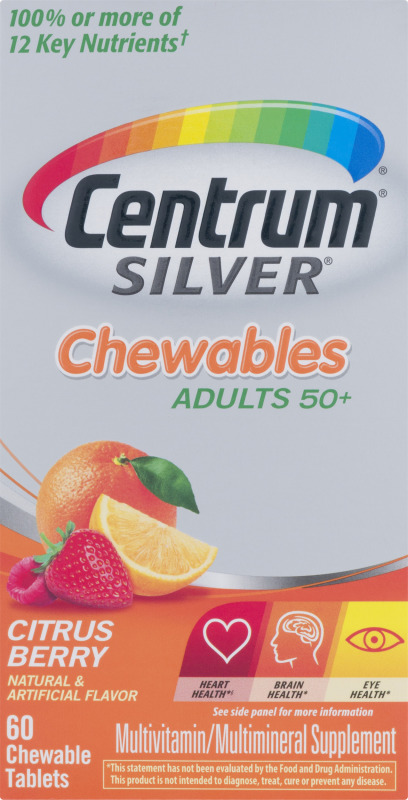 Centrum Silver Multivitamin/Multimineral Chewables Adults 50+ Citrus ...