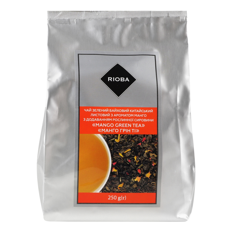 Чай зеленый байховый китайский листовой Mango green tea Rioba м/у 250г ...