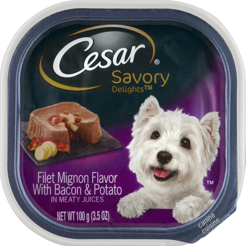 Cesar Savory Delights Canine Cuisine Filet Mignon Flavor With Bacon ...