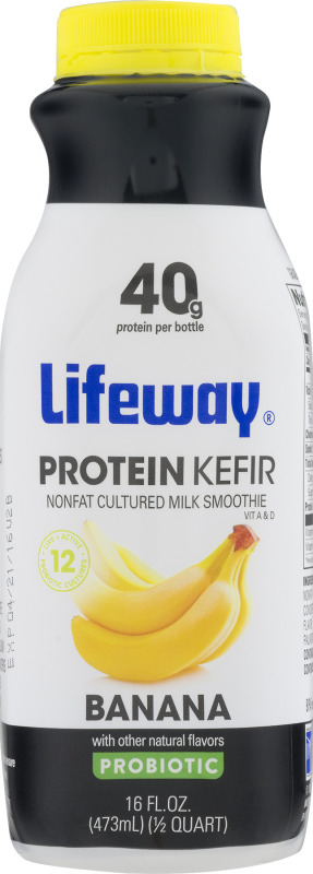 Lifeway Protein Kefir Nonfat Cultured Milk Smoothie Probiotic Banana ...