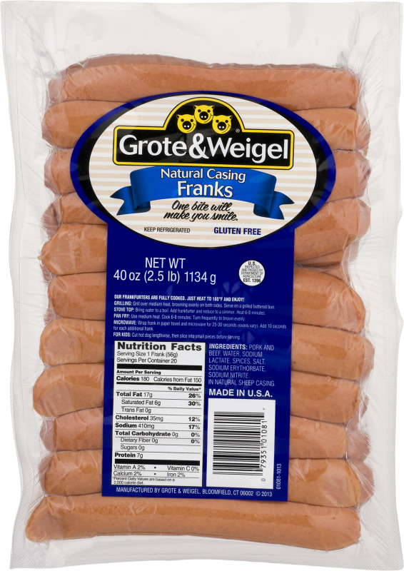 Grote & Weigel Natural Casing Franks Grote & Weigel(79351010815 ...