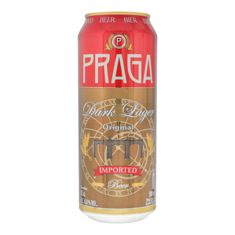 Пиво 0.5л 4.8% темное солодовое фильтрованное Dark Lager Praga ж/б ...