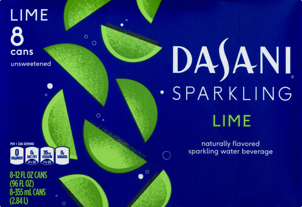 Dasani Sparkling Lime Naturally Flavored Sparkling Beverage - 8 CT Dasani(49000068849 ...