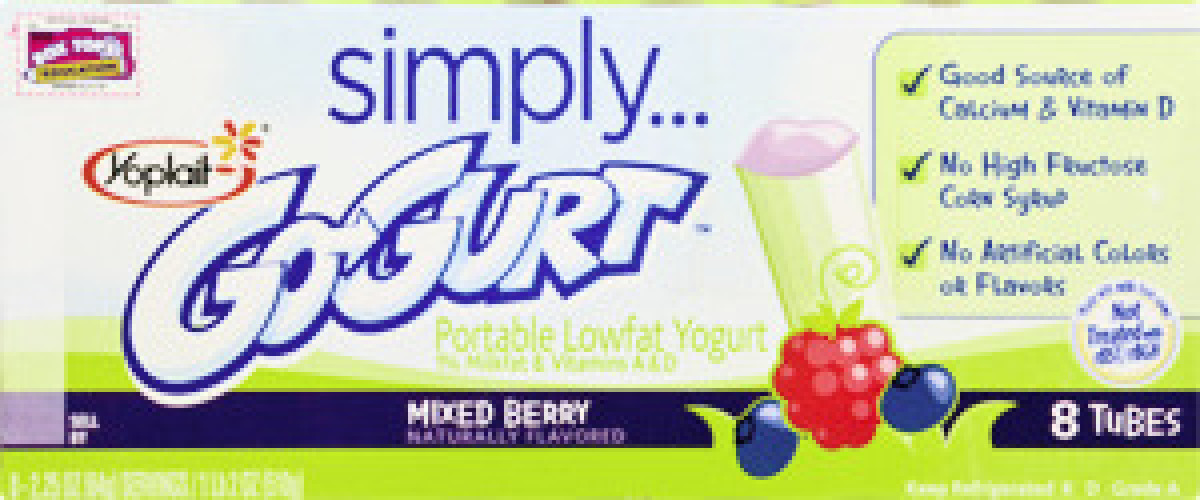 Yoplait Simply... GoGurt Mixed Berry Flavored Portable Lowfat Yogurt ...