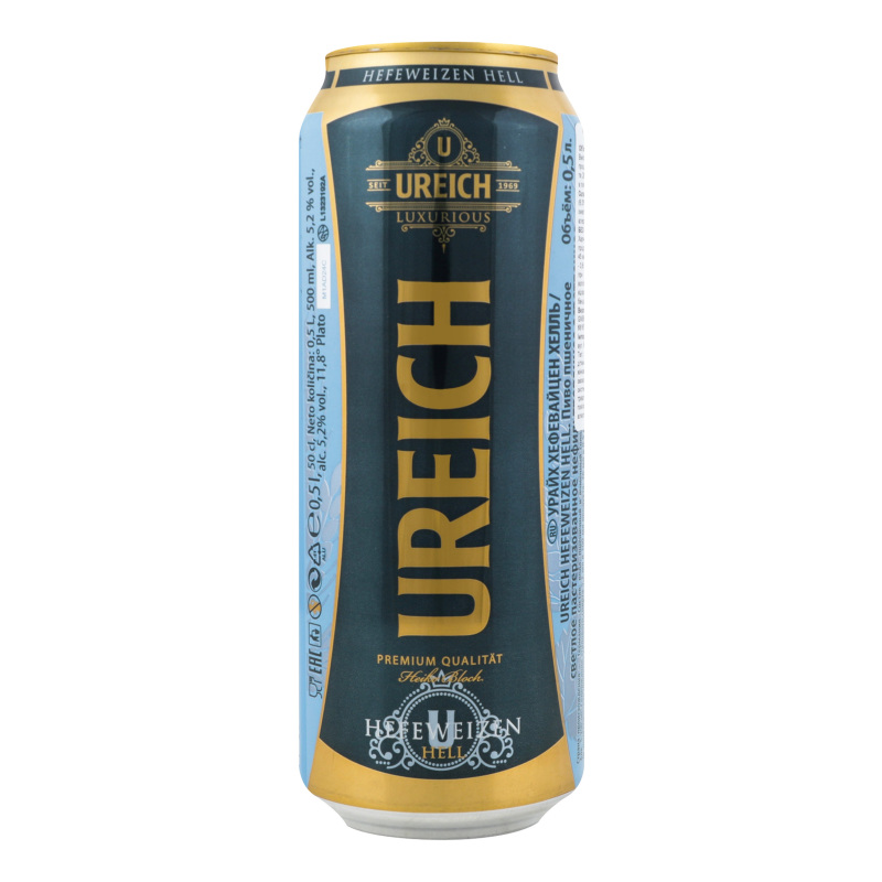 Пиво Ureich Hafeweizen Hell 5.2% ж/б 0.5л(4054500115234): купить в интернет магазинах Украины ...