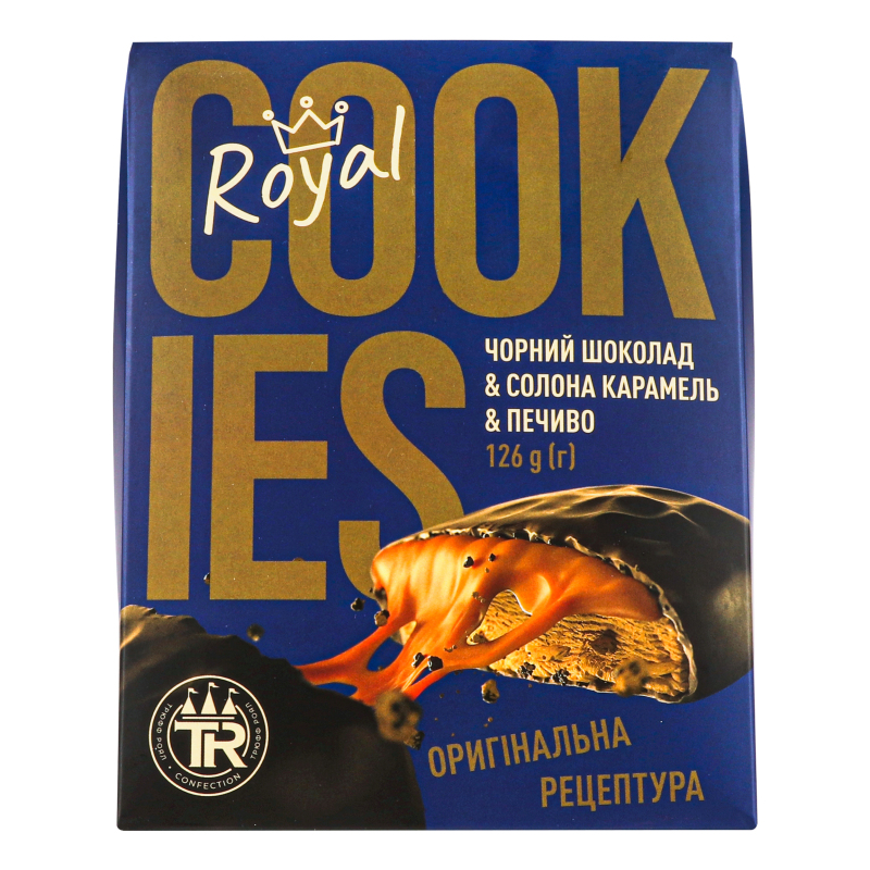 Печенье с соленой карамелью глазированное черным шоколадом Truff Royal ...