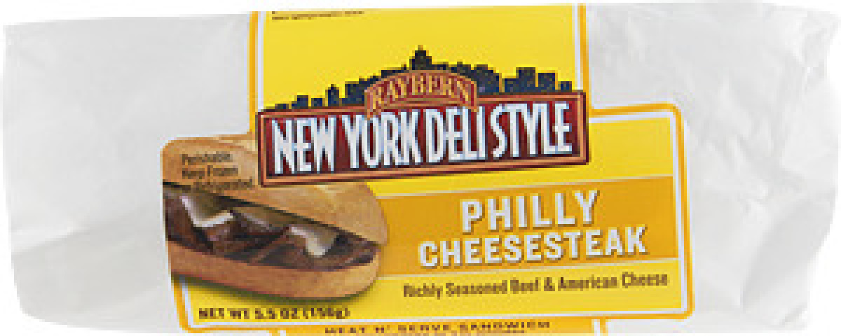 Raybern New York Deli Style Philly Cheesesteak Heat N' Serve Sandwich ...