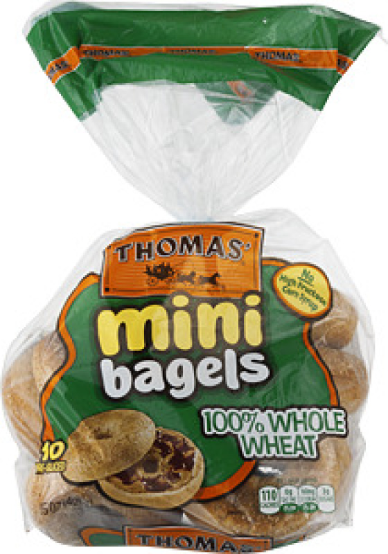 Thomas' Mini Bagels 100% Whole Wheat - 10 CT Thomas(48121216795 ...