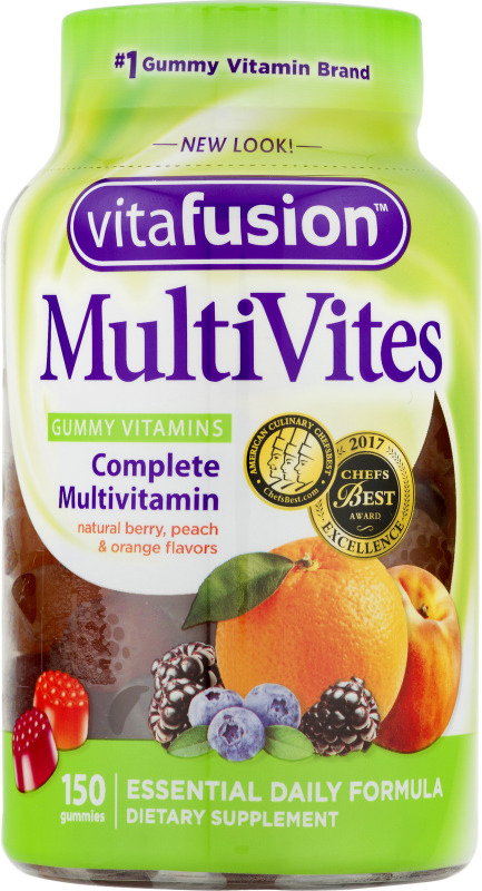 Vitafusion MultiVites Complete Multivitamin Gummy Adult Vitamins Berry ...