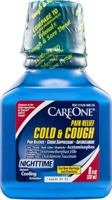 CareOne Pain Relief Cold & Cough Nighttime Instant Cooling Sensation ...
