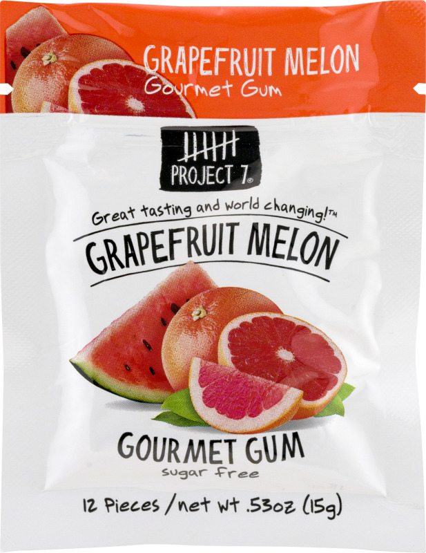 Project 7 Grapefruit Melon Gourmet Gum - 12 CT Project 7(844911003039 ...