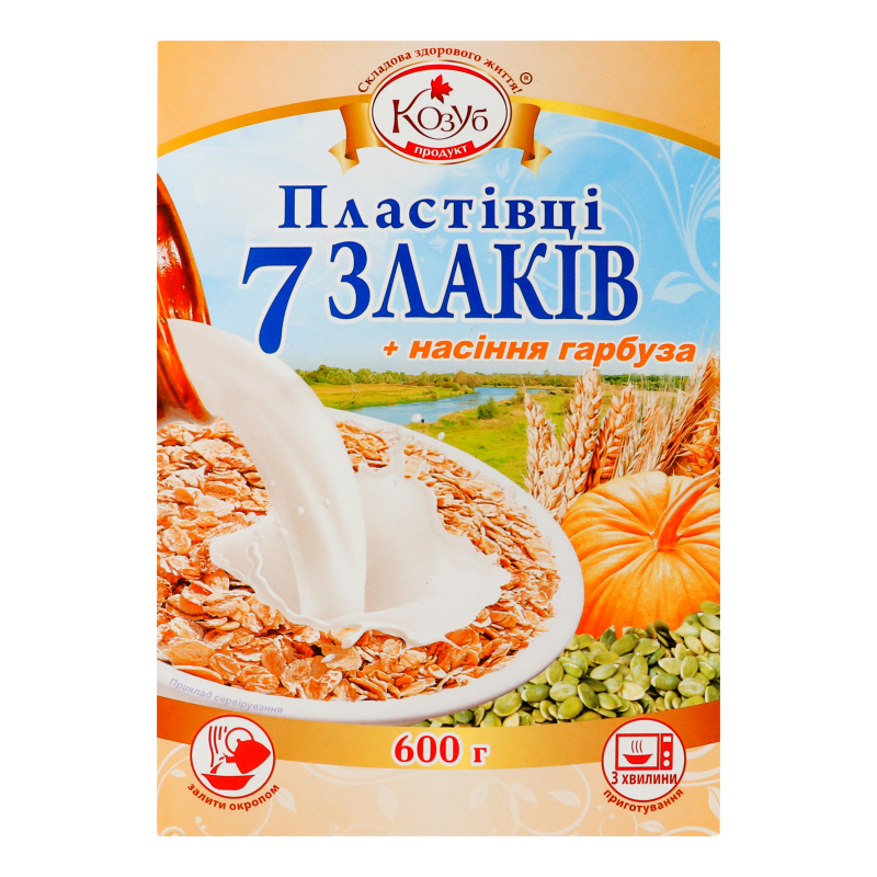 Хлопья 7 злаков+семена тыквы Козуб продукт к/у 600г Козуб продукт ...