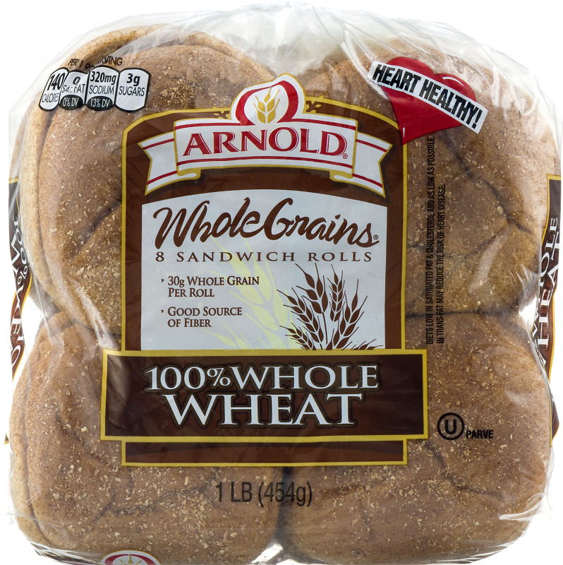 Arnold Whole Grains Sandwich Rolls 100% Whole Wheat - 8 CT Arnold ...