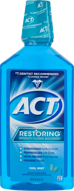 ACT Restoring Anticavity Fluoride Mouthwash Cool Mint ACT(41167098066 ...