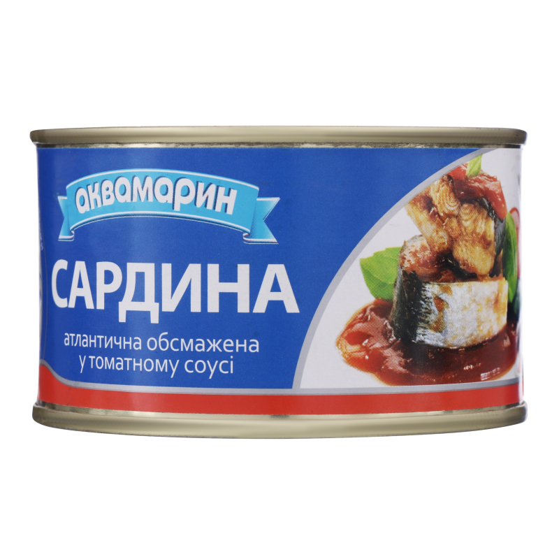 Сардина атлантическая обжаренная в томатном соусе Аквамарин ж/б 230г ...