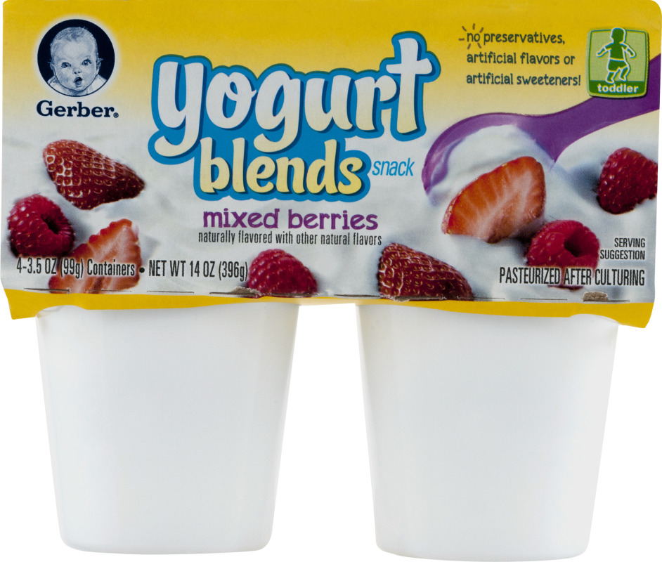 Gerber Yogurt Blends Mixed Berries - 4 CT Gerber(15000047719 ...