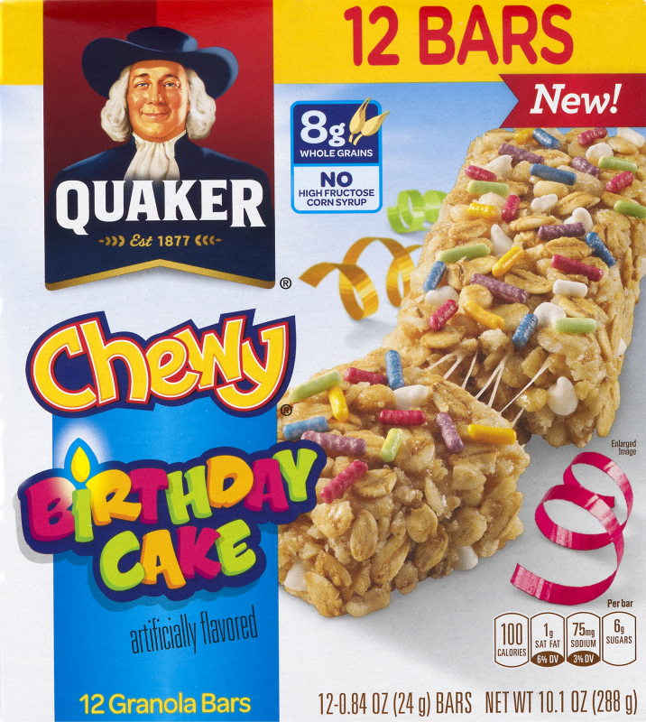 Quaker Chewy Birthday Cake Granola Bars - 12 CT Quaker Chewy ...