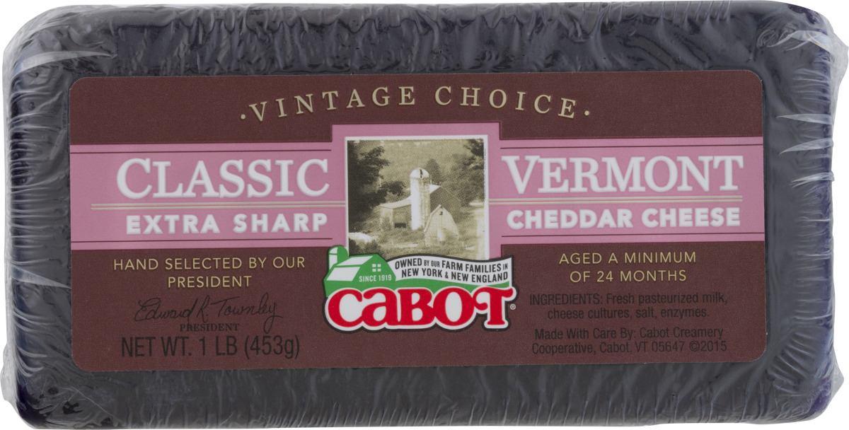 Cabot Vintage Choice Classic Vermont Cheddar Cheese Extra Sharp Cabot ...