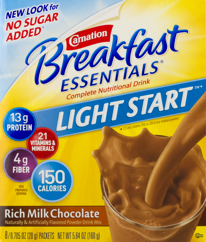 Carnation Breakfast Essentials Light Start Complete Nutional Drink Rich ...
