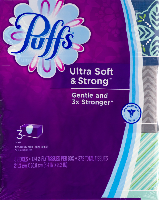 Puffs Ultra Soft & Strong Tissue Boxes - 3 CT Puffs(37000355205 ...