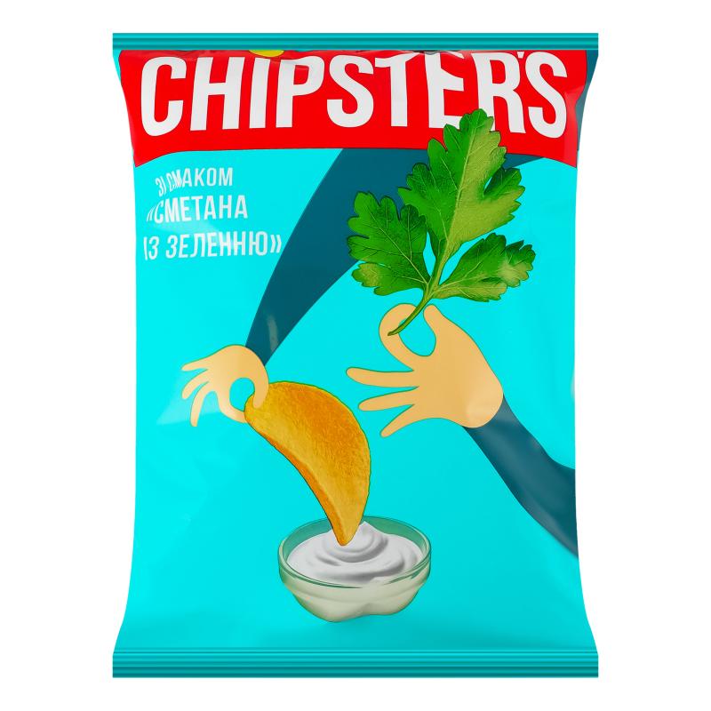 Чипси картопляні Сметана із зеленню Chipster's м/у 120г Chipster's(4823127301586): придбати в ...