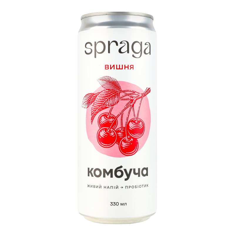 Напиток безалкогольный слабогазированный Вишня Комбуча Spraga ж/б 330мл ...