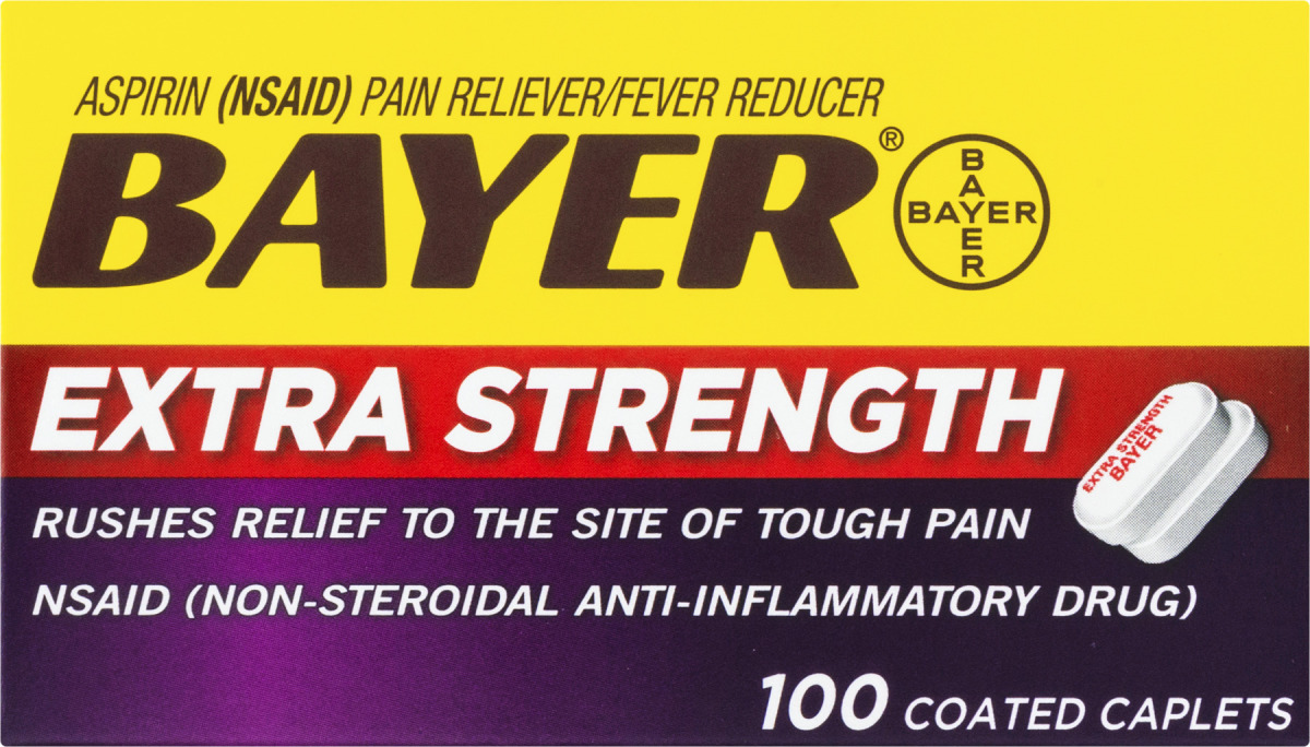 Bayer Extra Strength Aspirin Coated Caplets - 100 CT Bayer(312843555075 ...
