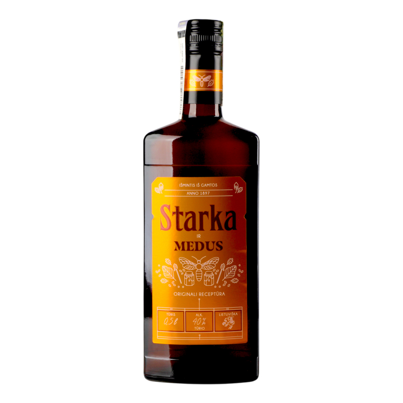 Напиток алкогольный 0.5л 40% крепкий из настойки Ir medus Starka бут ...