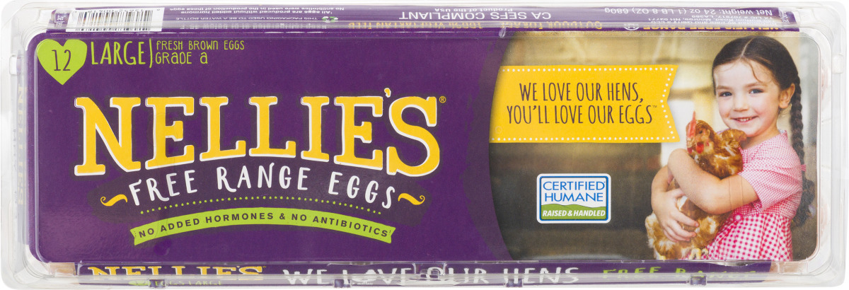 Nellie's Free Range Eggs Large Fresh Brown Grade A - 12 CT Nellie's ...