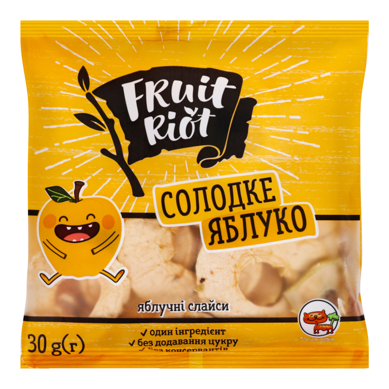 Слайсы яблочные Сладкое яблоко Fruit Riot м/у 30г Fruit Riot ...