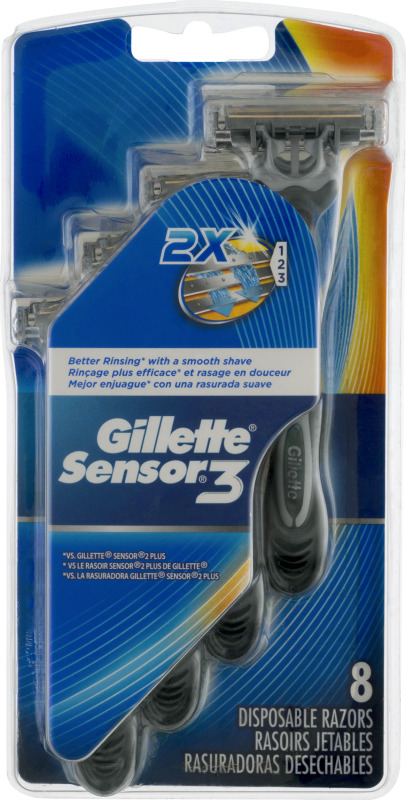 Gillette Sensor 3 Disposable Razors - 8 CT Gillette(47400302594 ...