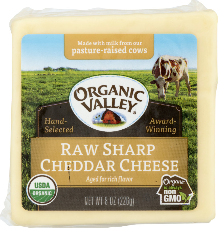 Organic Valley Raw Sharp Cheddar Cheese Organic Valley(93966113204 ...