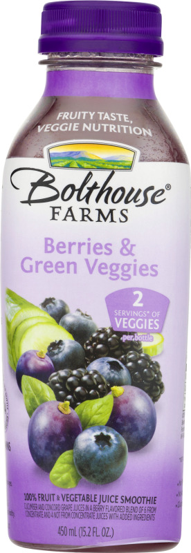 Bolthouse Farms Berries & Green Veggies 100% & Vegetable Juice Smoothie ...