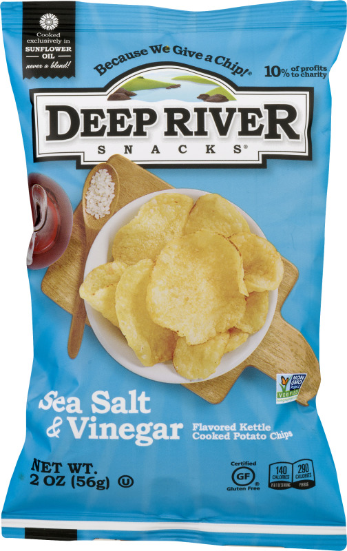 Deep River Snacks Kettle Cooked Potato Chips Sea Salt & Vinegar Deep ...