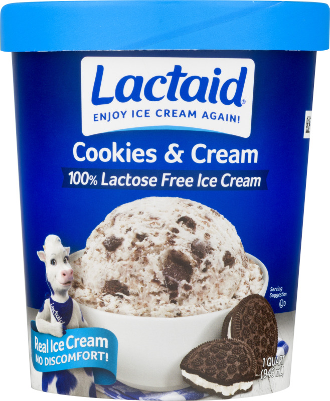 Lactaid 100% Lactose Free Ice Cream Cookies & Cream Lactaid(44100193132 ...