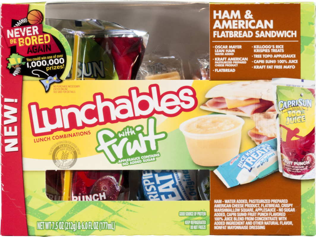 Lunchables with Fruit Flatbread Sandwich Ham & American Lunchables ...