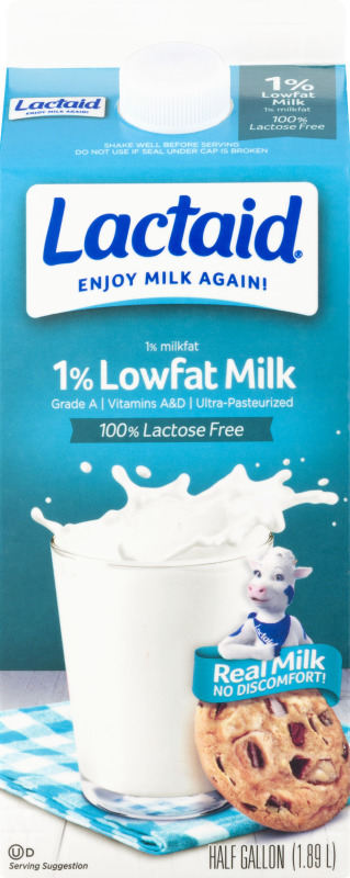 Lactaid 100% Lactose Free 1% Lowfat Milk Lactaid(41383090226 ...