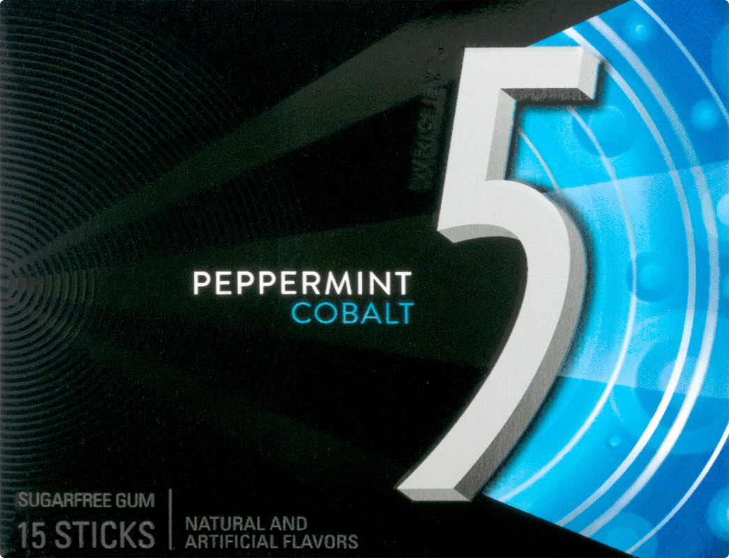 5 Sugarfree Gum Sticks Peppermint Cobalt - 15 CT 5(22000005120 ...