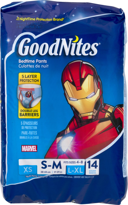 GoodNites Marvel Bedtime Pants S-M - 14 CT GoodNites(36000413137 ...