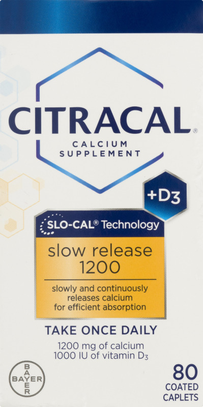 Citracal Calcium Supplement Slow Release 1200 - 80 CT Citracal ...