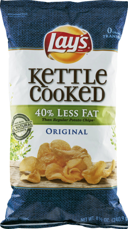 Lay's Kettle Cooked 40% Less Fat Original Potato Chips Lay's ...