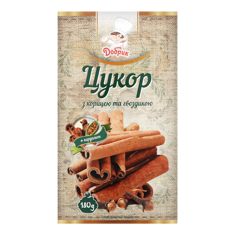 Сахар с корицей и гвоздикой Добрик к/у 180г Добрик(4820159138111 ...